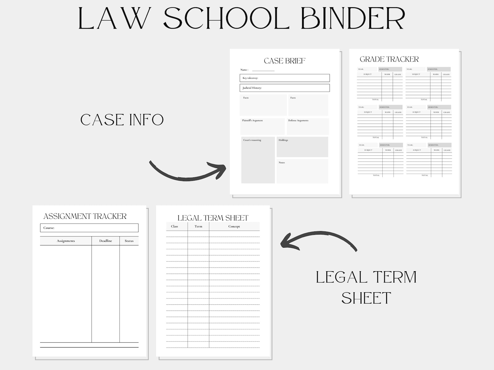 Law School Planner, Law Student Planner, Law School Notes, Law School ...