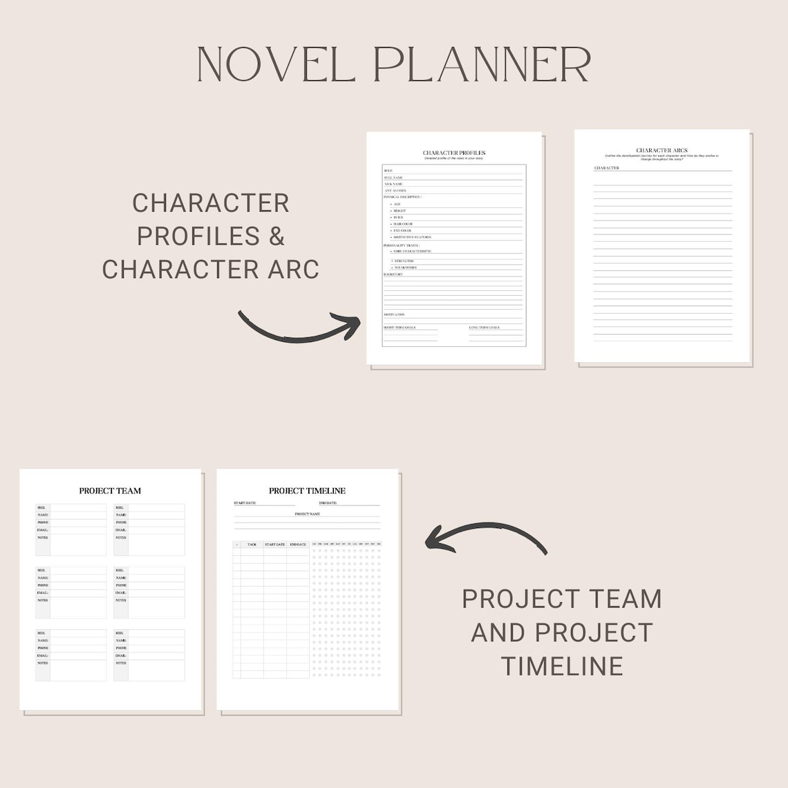 Novel Planner, Fiction Writing Planner, Writers Workbook, Book Series ...