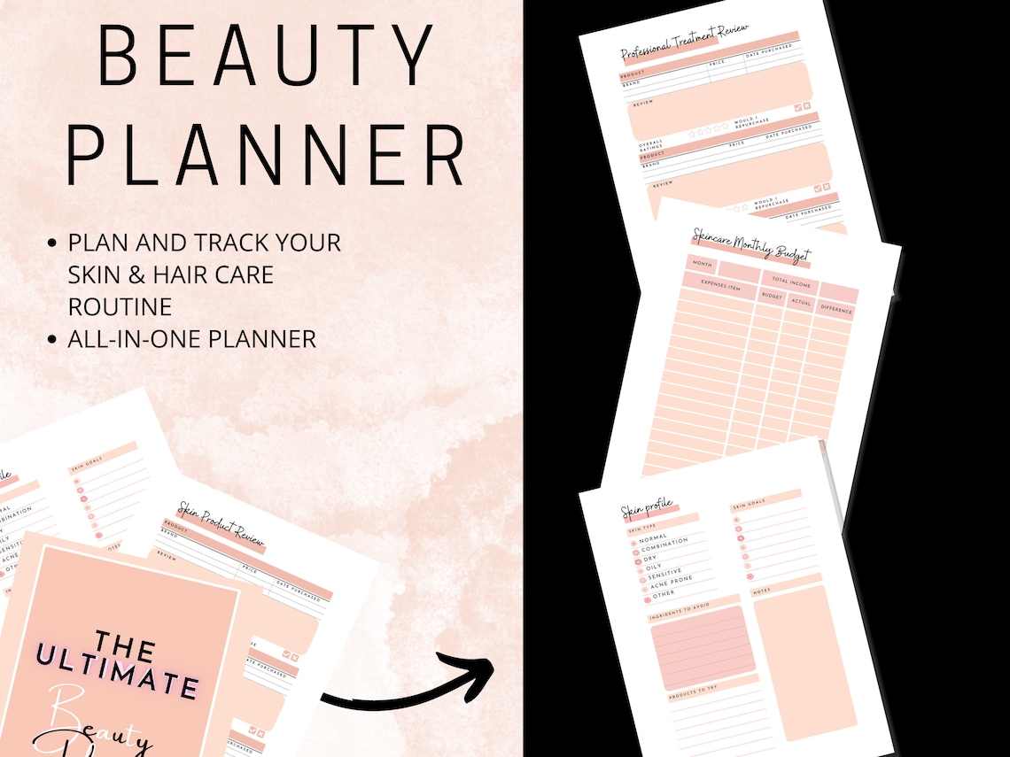 ULTIMATE Beauty Planner Bundle, Skincare Chart, Skincare Organizer ...