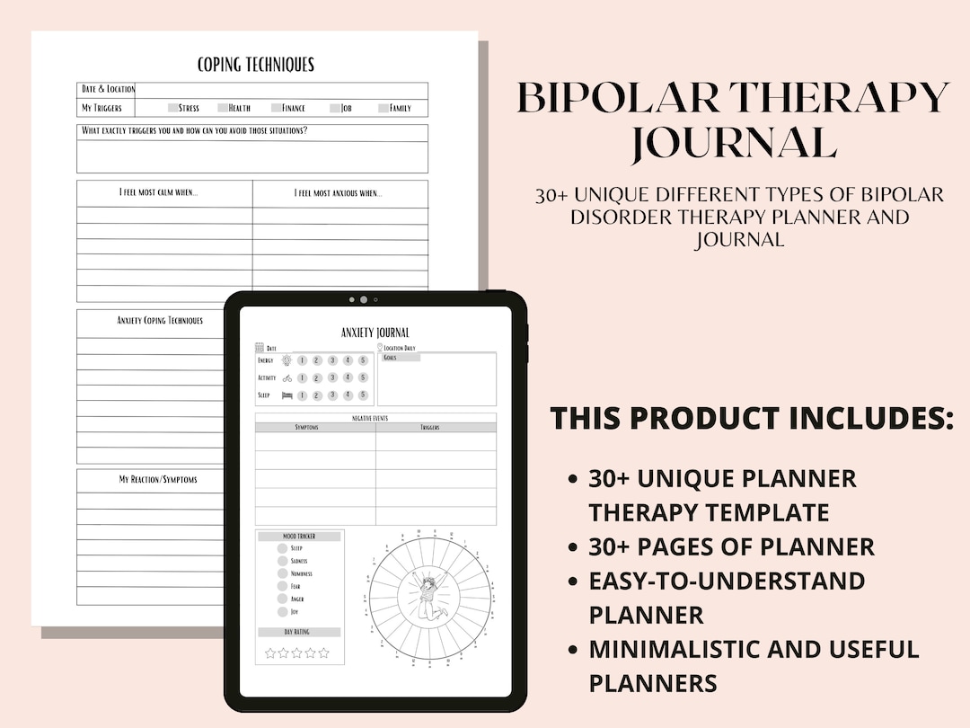 Bipolar Disorder Therapy Journal, Therapy Journal, Anxiety Journal ...