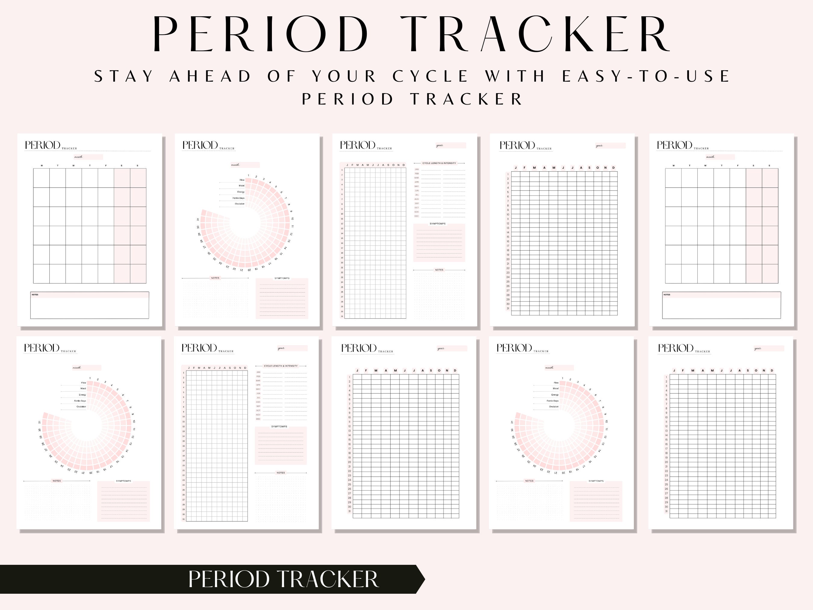 Period Tracker Printables, Ovulation Tracker, Fertility Planner, Period ...