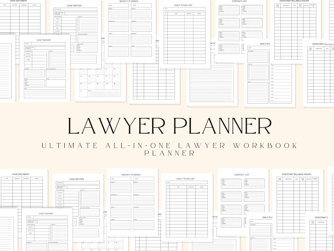 Lawyer Planner, Lawyer Organizer, Paralegal Case Tracker, Legal Tracker ...