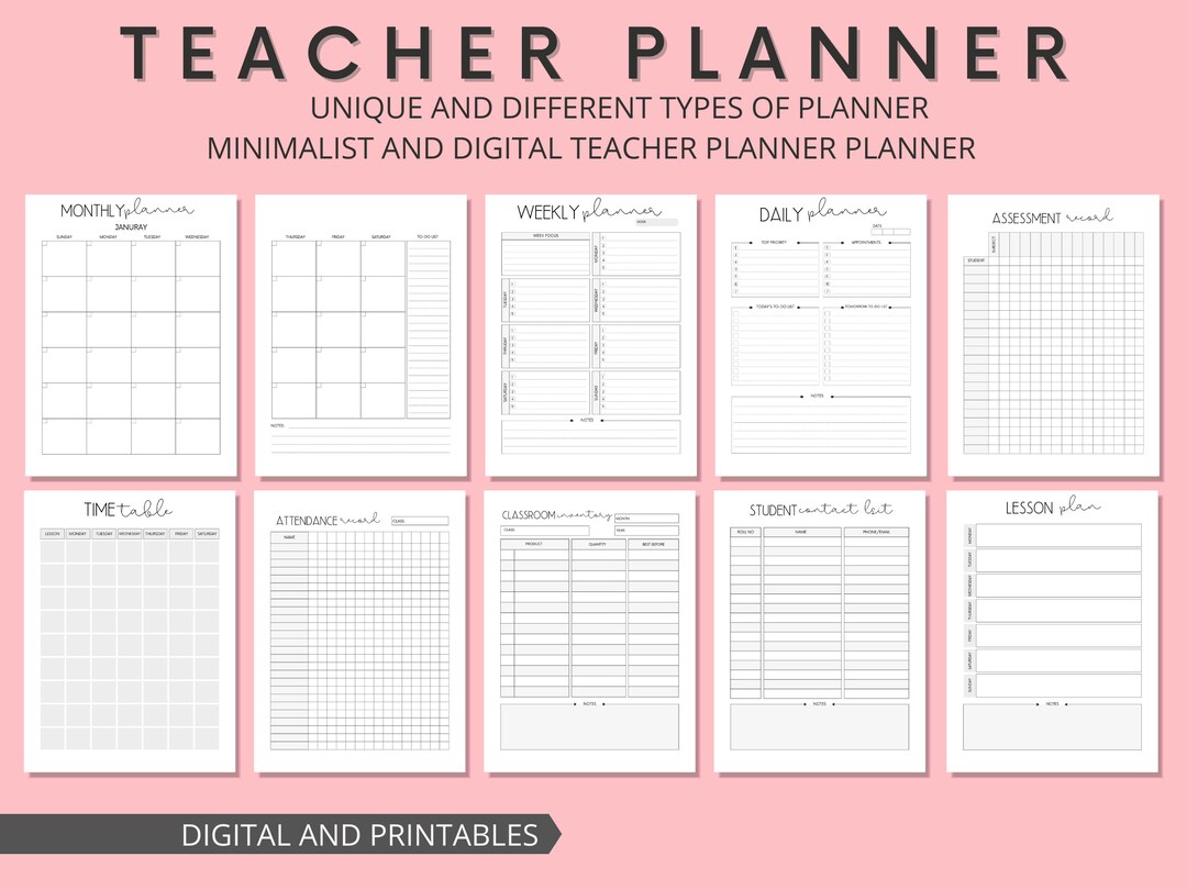Digital Teacher Planner (UNDATED), Teacher Planner, Teacher Digital ...