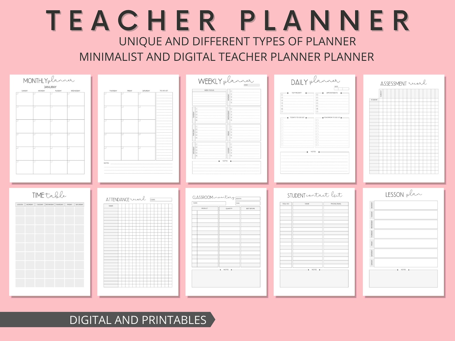 Digital Teacher Planner (UNDATED), Teacher Planner, Teacher Digital ...