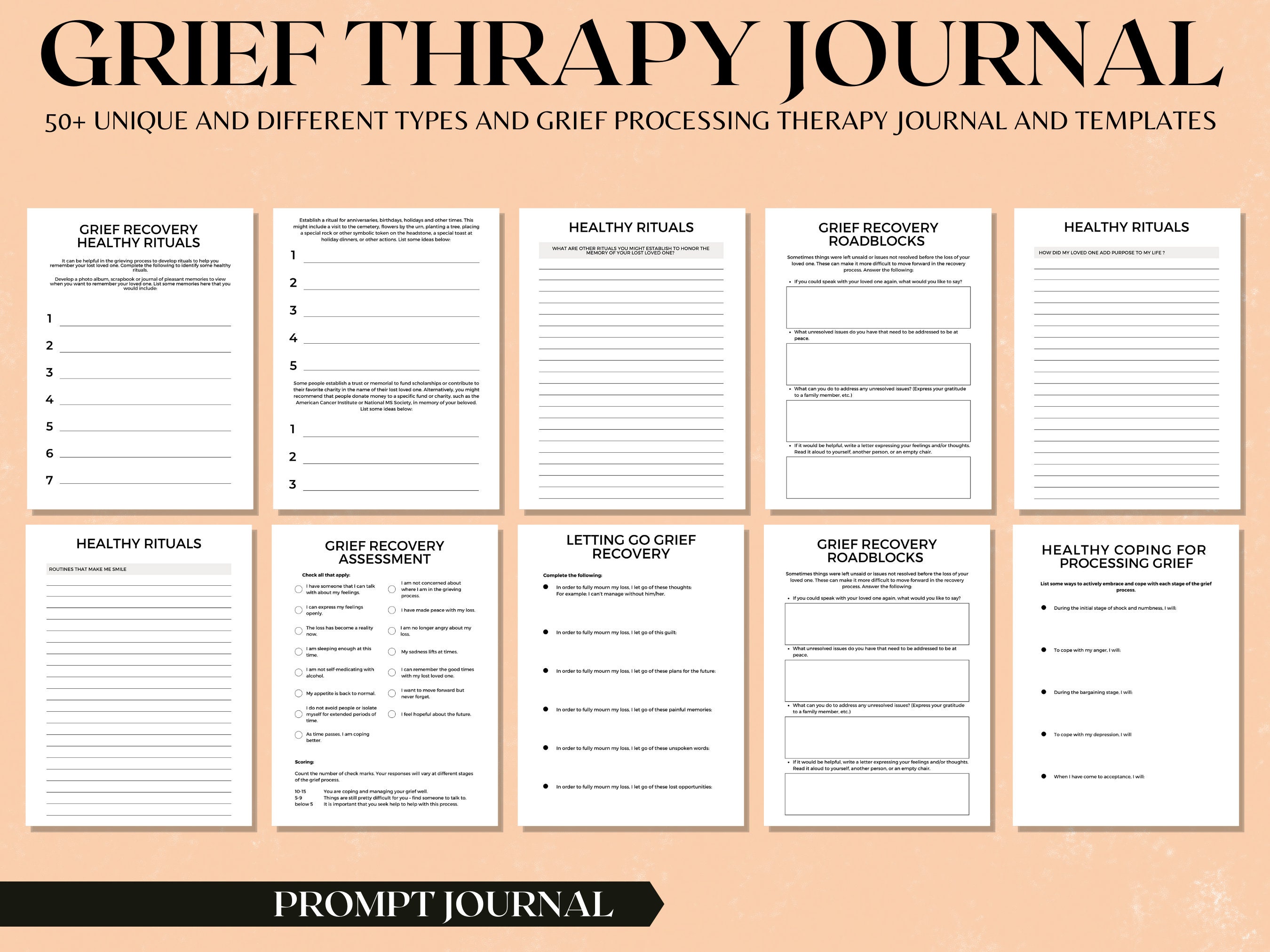 Grief Therapy Planner, Grief Planner, Grief Journal, Grief Promptly ...