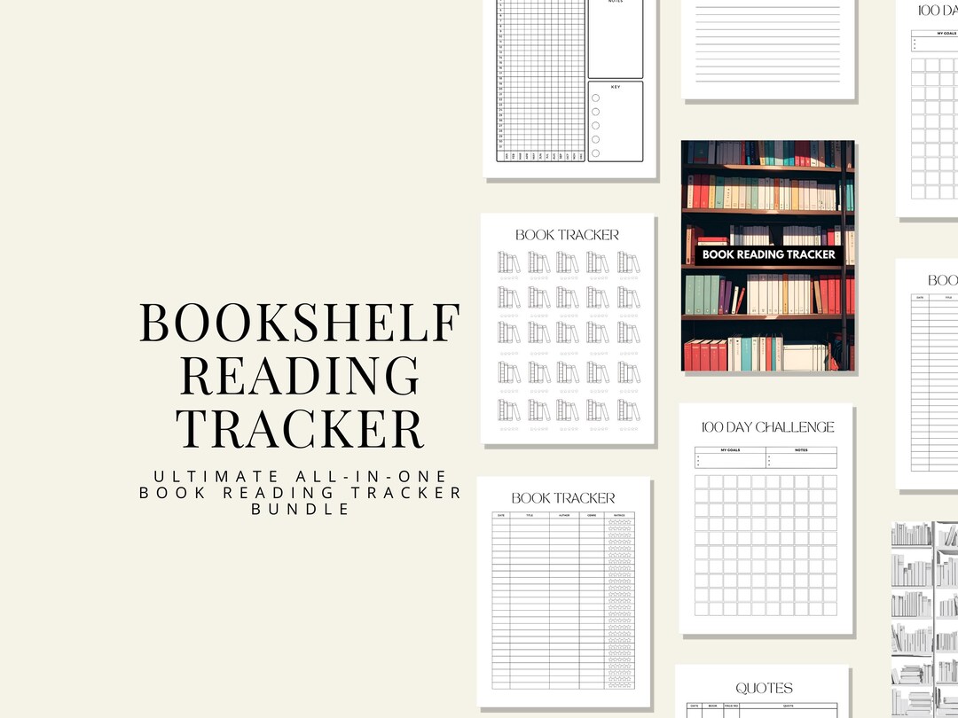 Bookshelf Reading Tracker, TBR Tracker, 100 Book Challenge, Books Read ...