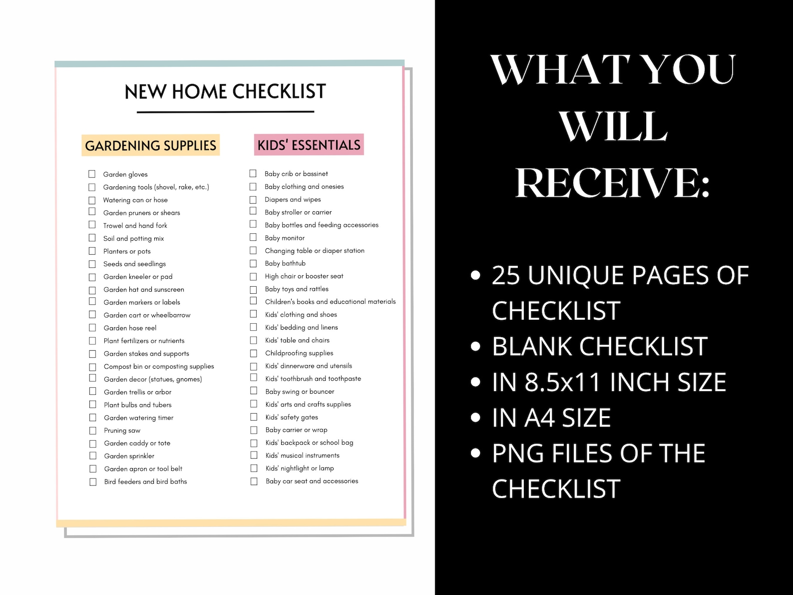 New Home Checklist, New Home Essentials Checklist, New House Checklist ...