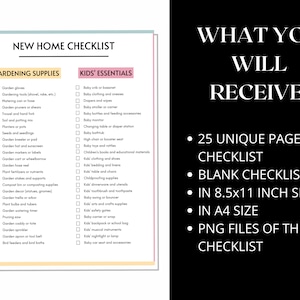 New Home Essentials Checklist, New Home Checklist, Home Checklist, Home ...