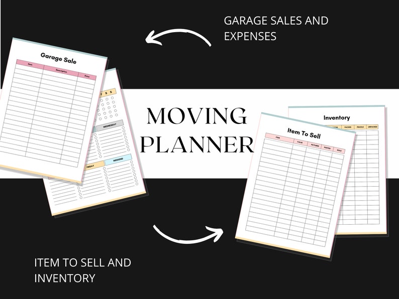 Moving Checklist, Moving Planner, Moving Binder, Moving Organization ...