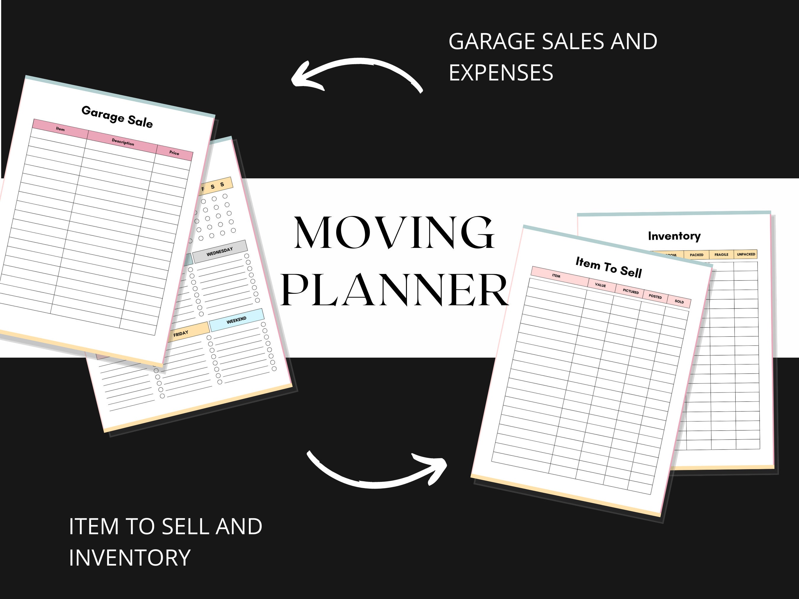 Moving Checklist, Moving Planner, Moving Binder, Moving Organization ...