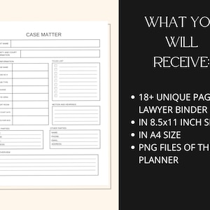 Lawyer Planner, Lawyer Organizer, Paralegal Case Tracker, Legal Tracker ...