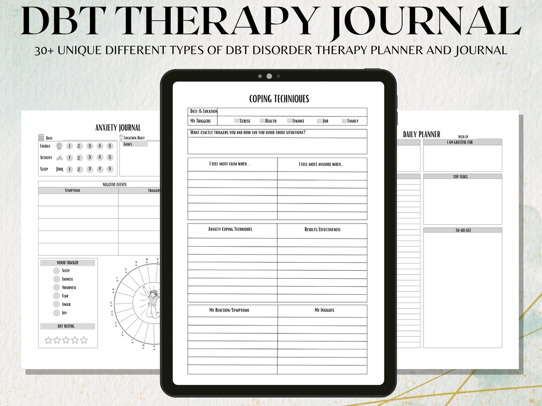 DBT Workbook, DBT Therapy Journal, DBT Skills, Therapy Worksheet ...