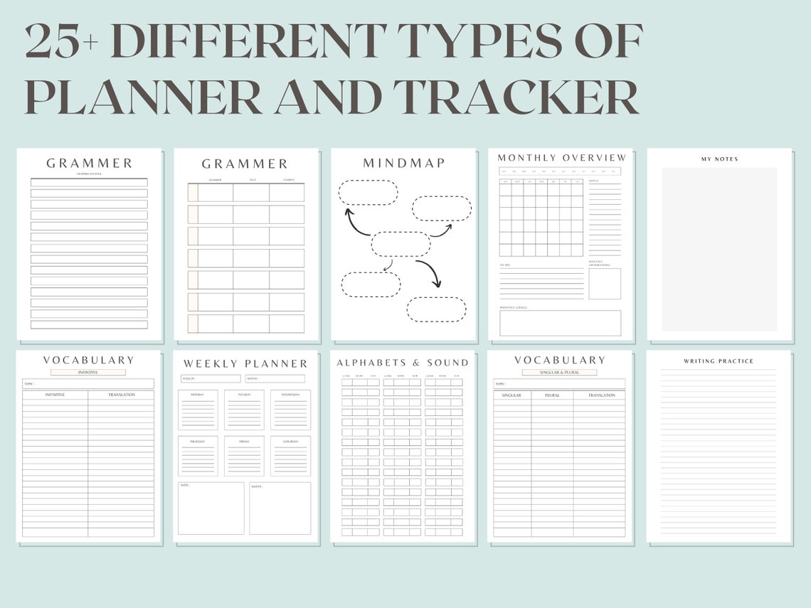 Language Learning Planner and Notebook, Language Learner, Language ...