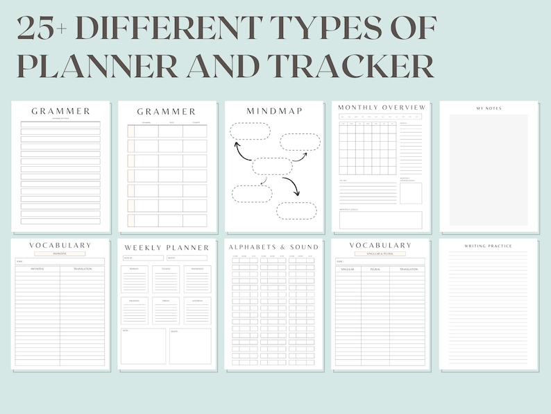 Language Learning Planner and Notebook, Language Learner, Language ...