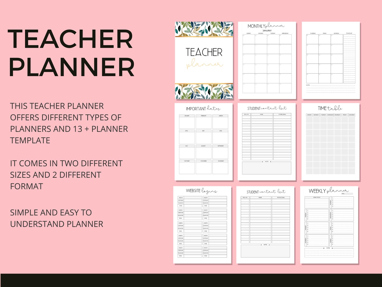 Digital Teacher Planner (UNDATED), Teacher Planner, Teacher Digital ...