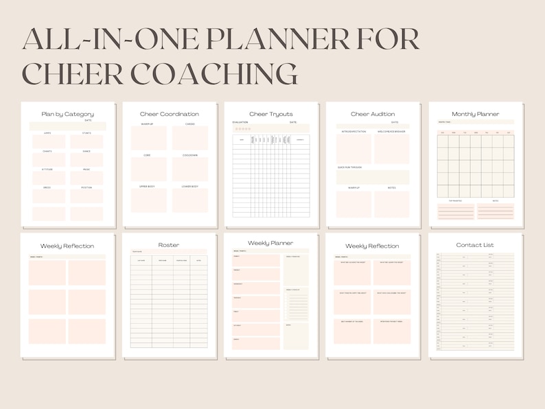 Cheer Coach Planner, Cheer Coach, Coaching Planner, Cheer Season ...