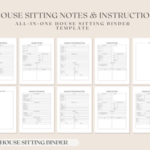 House Sitter Instruction, House Sitter Binder, House Sitter ...