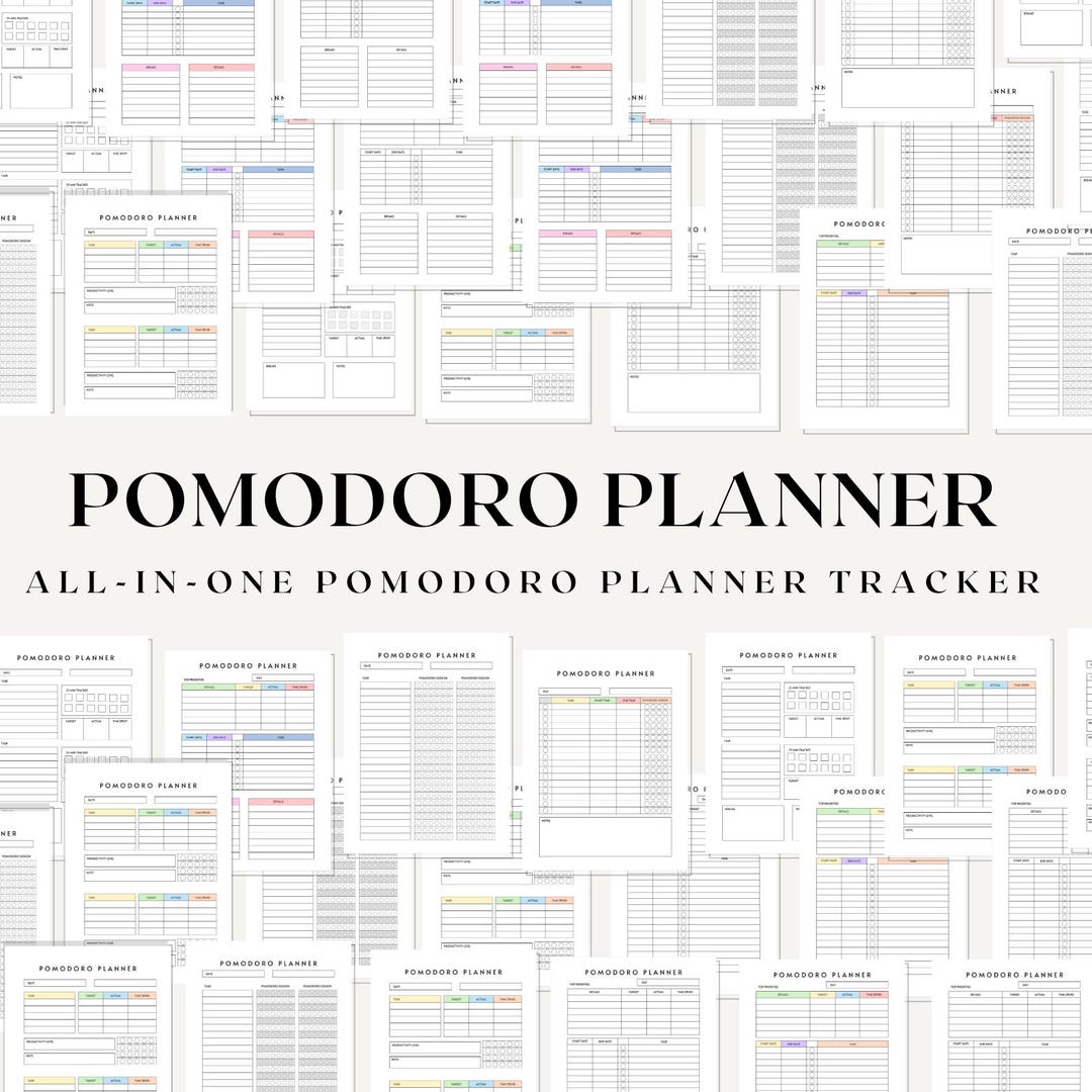 Printable Pomodoro Template, Pomodoro Log, Productivity Tracker, Study ...