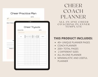 Cheer Coach Planner, Cheerleading Contract Forms, Coaching Planner ...