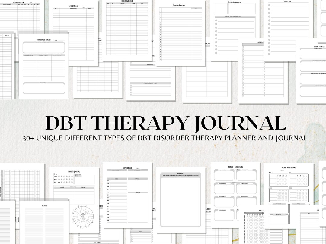 DBT Workbook, DBT Therapy Journal, DBT Skills, Therapy Worksheet ...