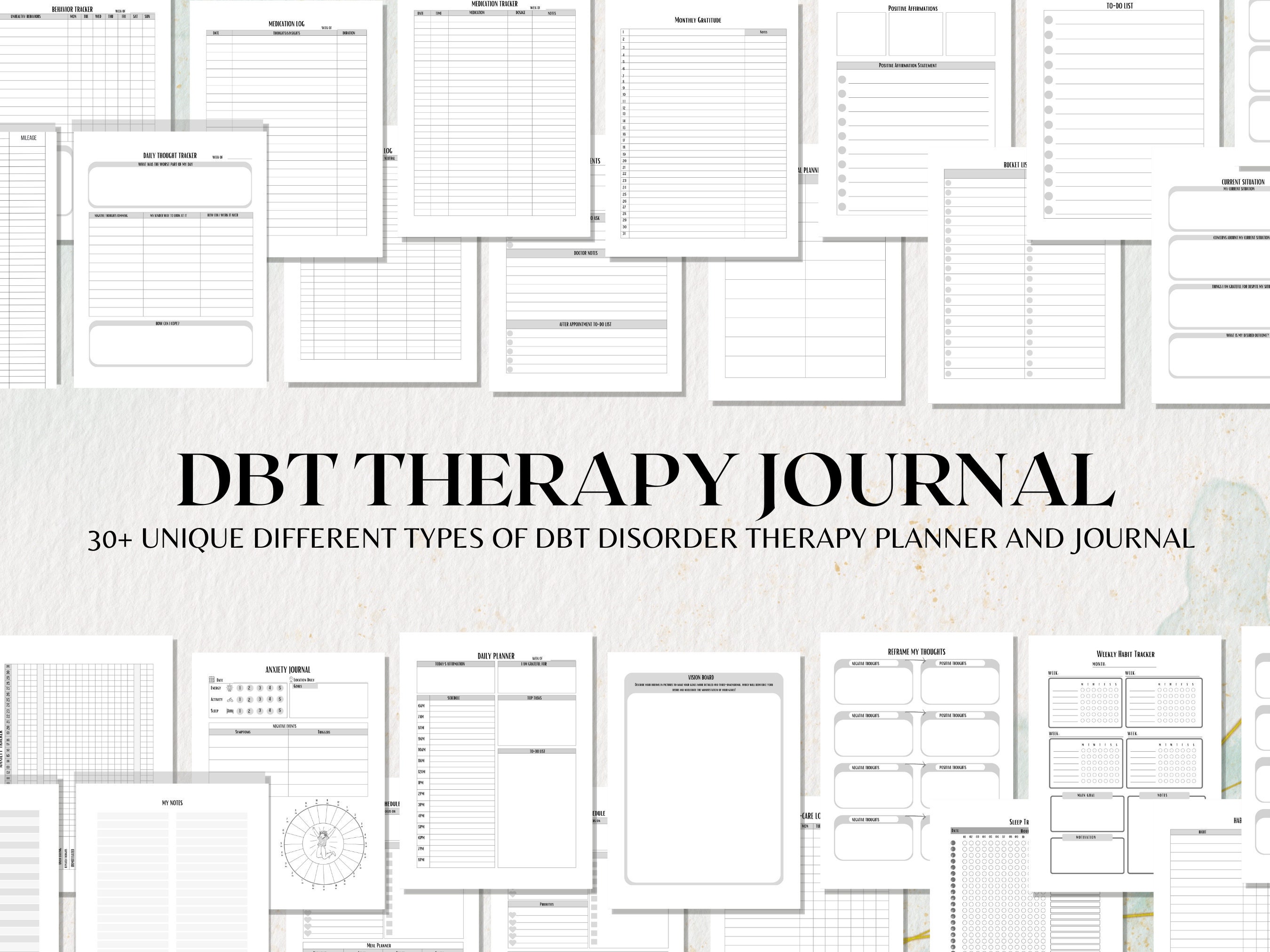 DBT Workbook, DBT Therapy Journal, DBT Skills, Therapy Worksheet ...