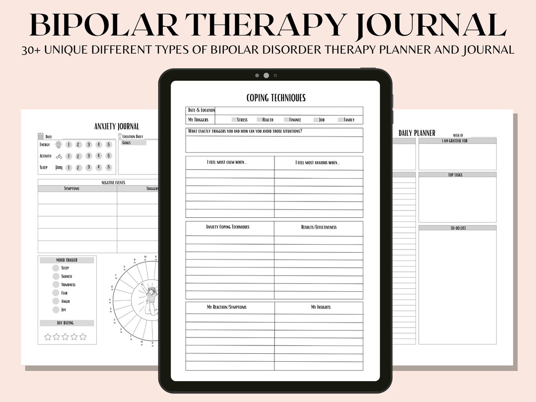 Bipolar Disorder Therapy Journal, Therapy Journal, Anxiety Journal ...
