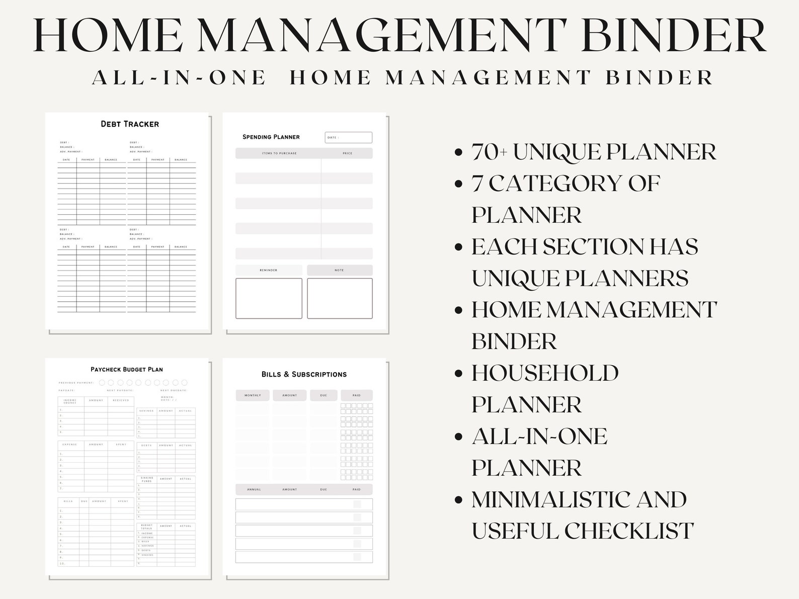 Household Binder, Home Management Binder, the Household Planner ...