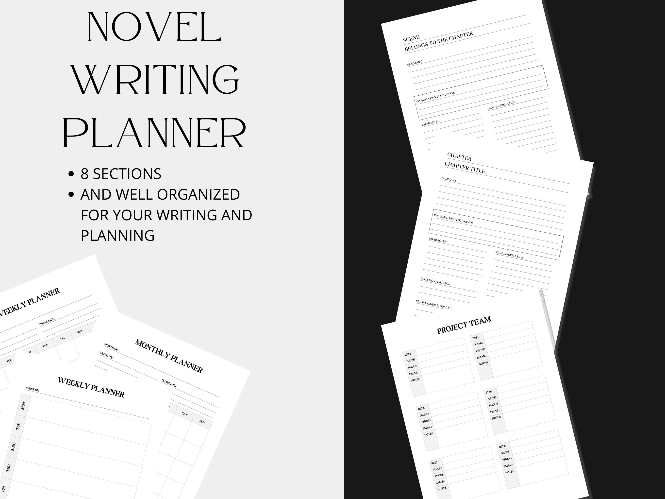 Novel Writing Workbook Planner, Novel Writing Digital Planner, Fiction ...