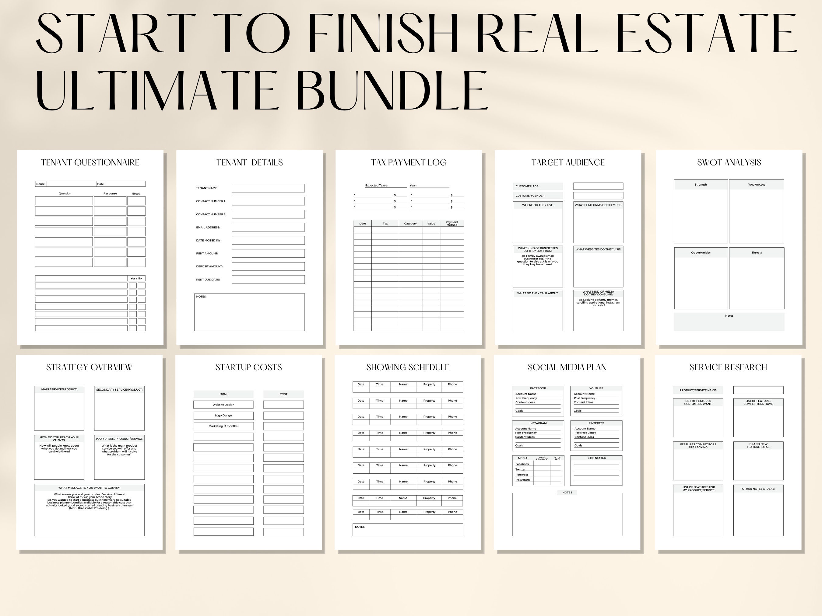 ULTIMATE Real Estate Planner, Real Estate Business Planner, Real Estate ...