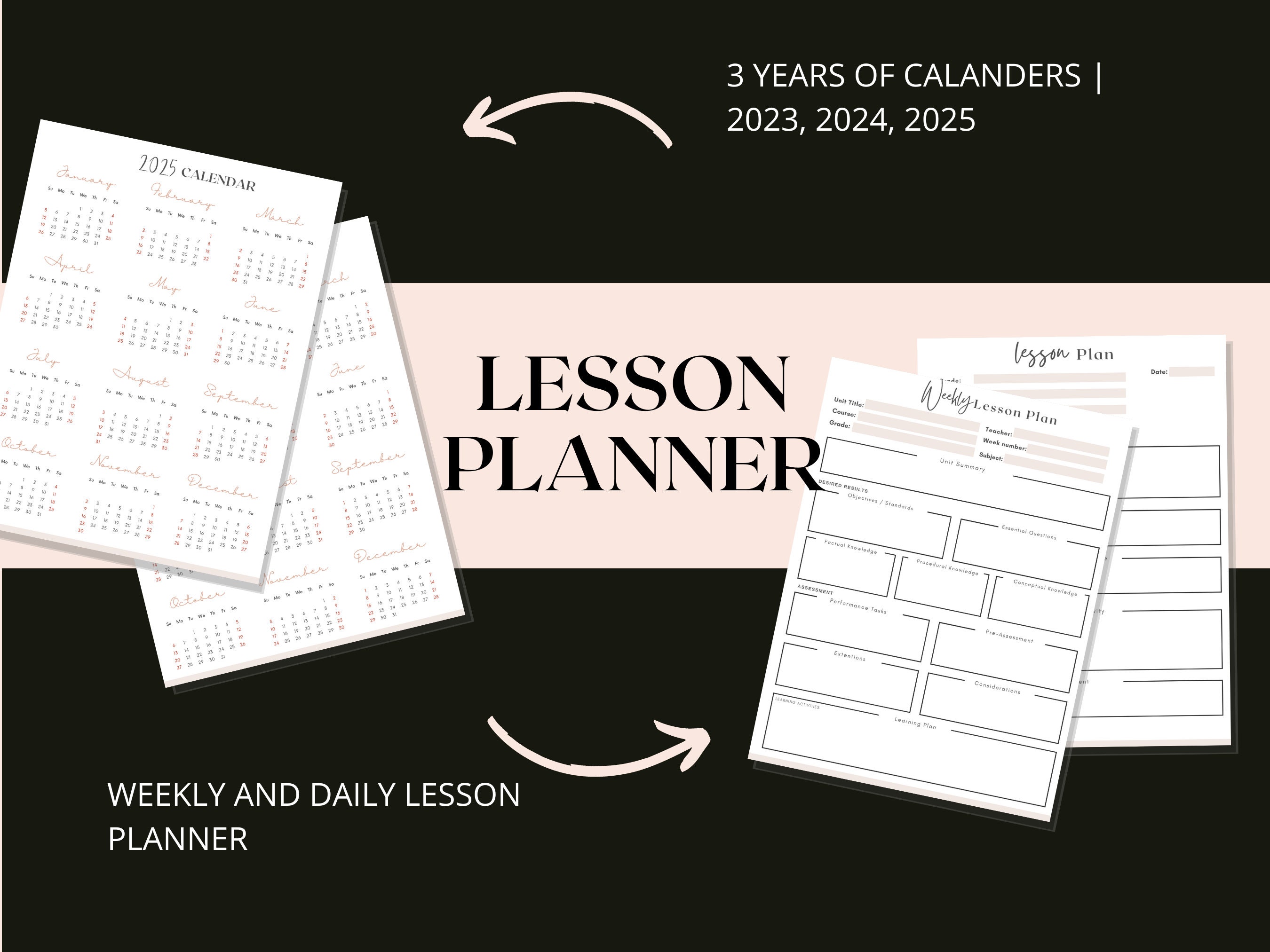 Lesson Planner, Digital Lesson Planner, Lesson Planner Printable ...