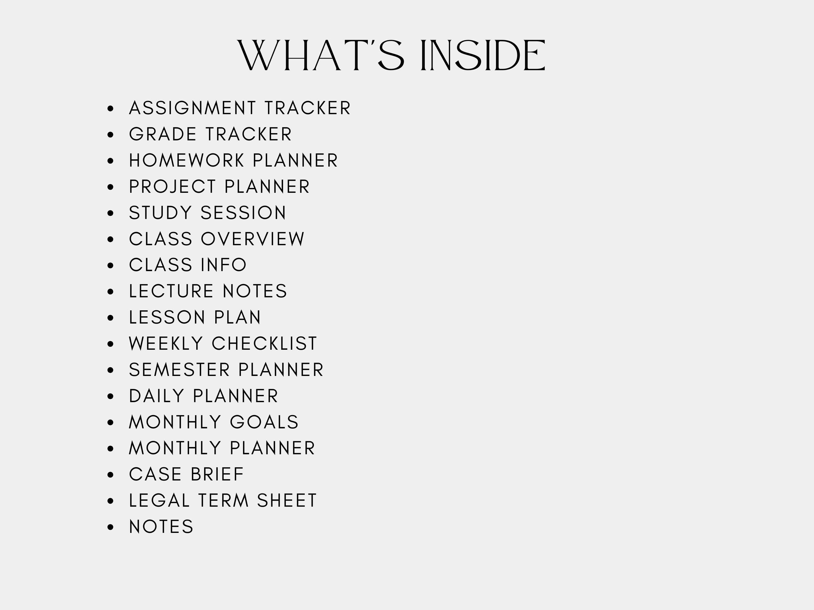 Law School Planner, Law Student Planner, Law School Notes, Law School ...