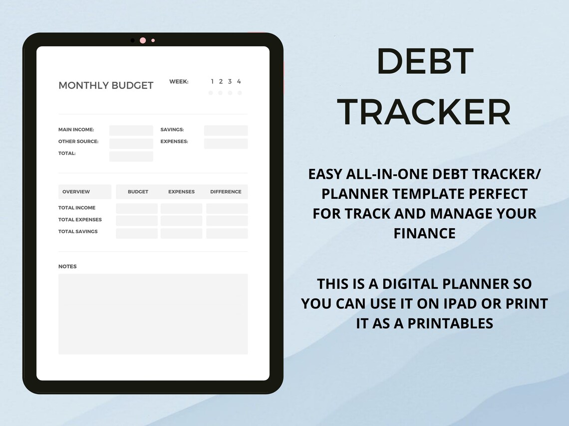 Debt Payment Tracker, Debt Snowball Tracker, Debt PDF Debt Payment ...