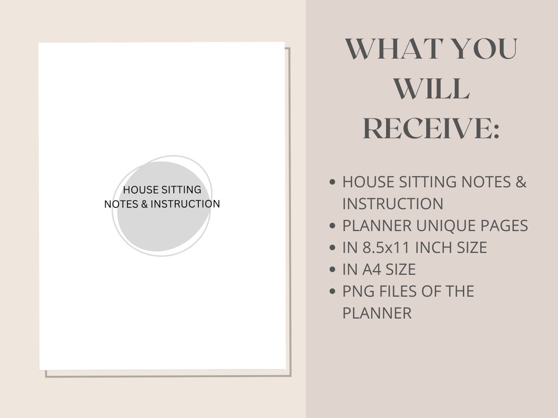 House Sitter Instruction, House Sitter Binder, House Sitter ...