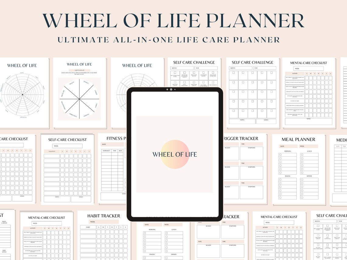 Wheel of Life Planner Printable, Daily Wheel of Life, Life Balance ...