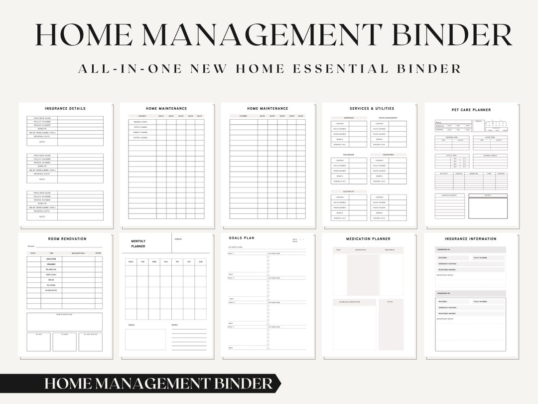 Household Binder, Home Management Binder, the Household Planner ...