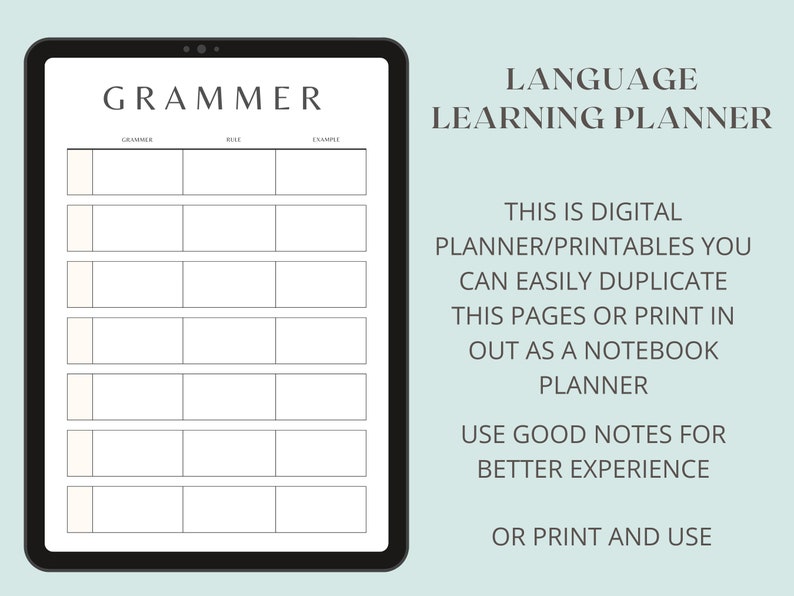 Language Learning Planner and Notebook, Language Learner, Language ...