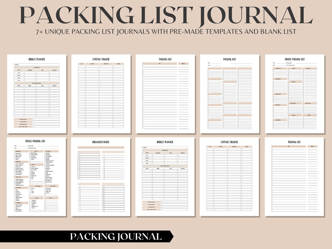 The Digital Packing List Printable Packing Checklist Packing - Etsy