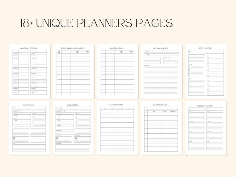Lawyer Planner, Lawyer Organizer, Paralegal Case Tracker, Legal Tracker ...