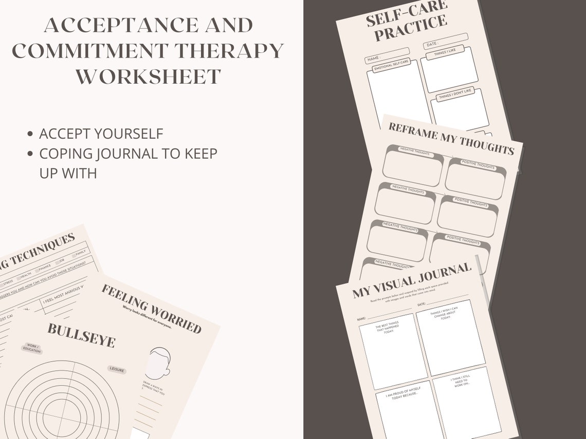 Printable Acceptance Therapy Worksheets - Mindfulness, DBT, and ACT ...