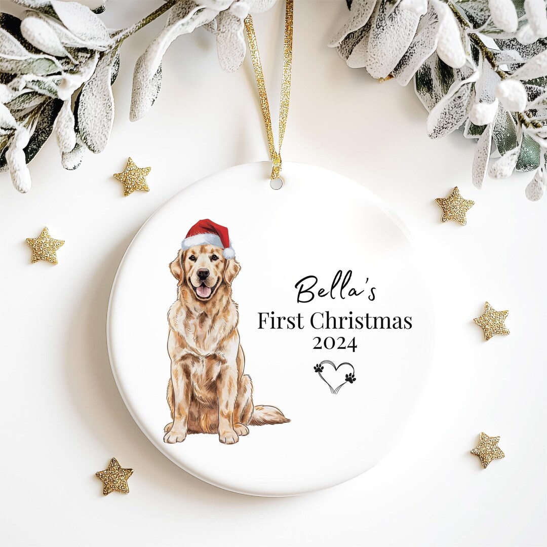 Custom Dog Bauble Watercolor Photo & Name | Personalised Pet Bauble ...