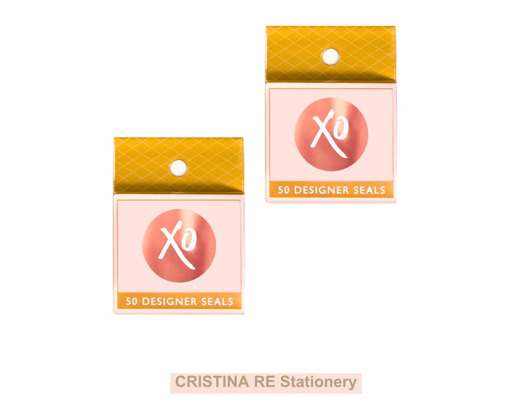 50X Self Ahdesive XO Sticker Rose Gold Cristina Re Seal Round ...
