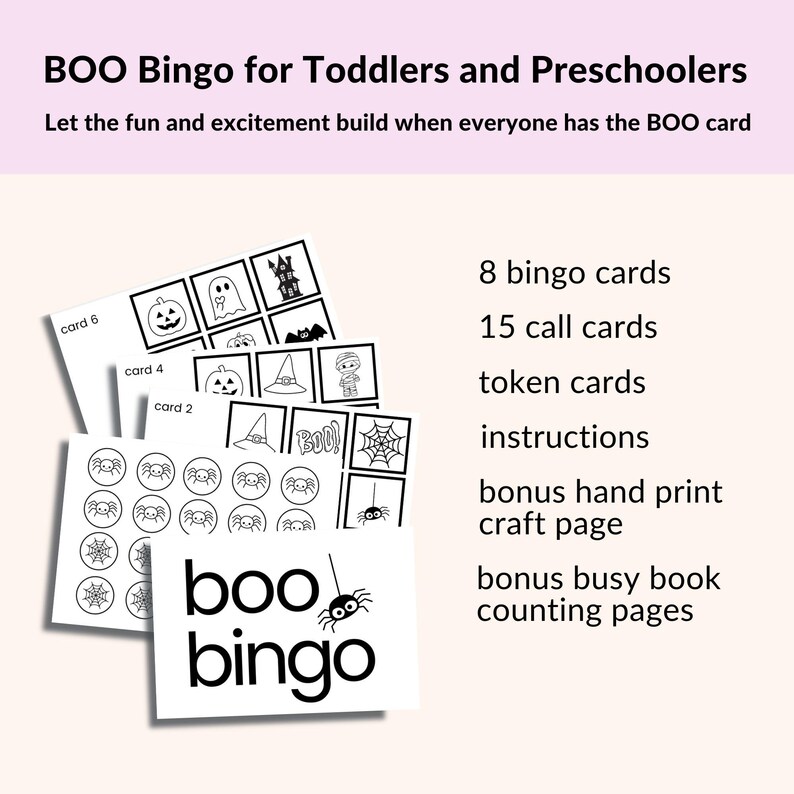 Halloween Printable Bingo Game, Toddler Halloween Activity, Printable ...