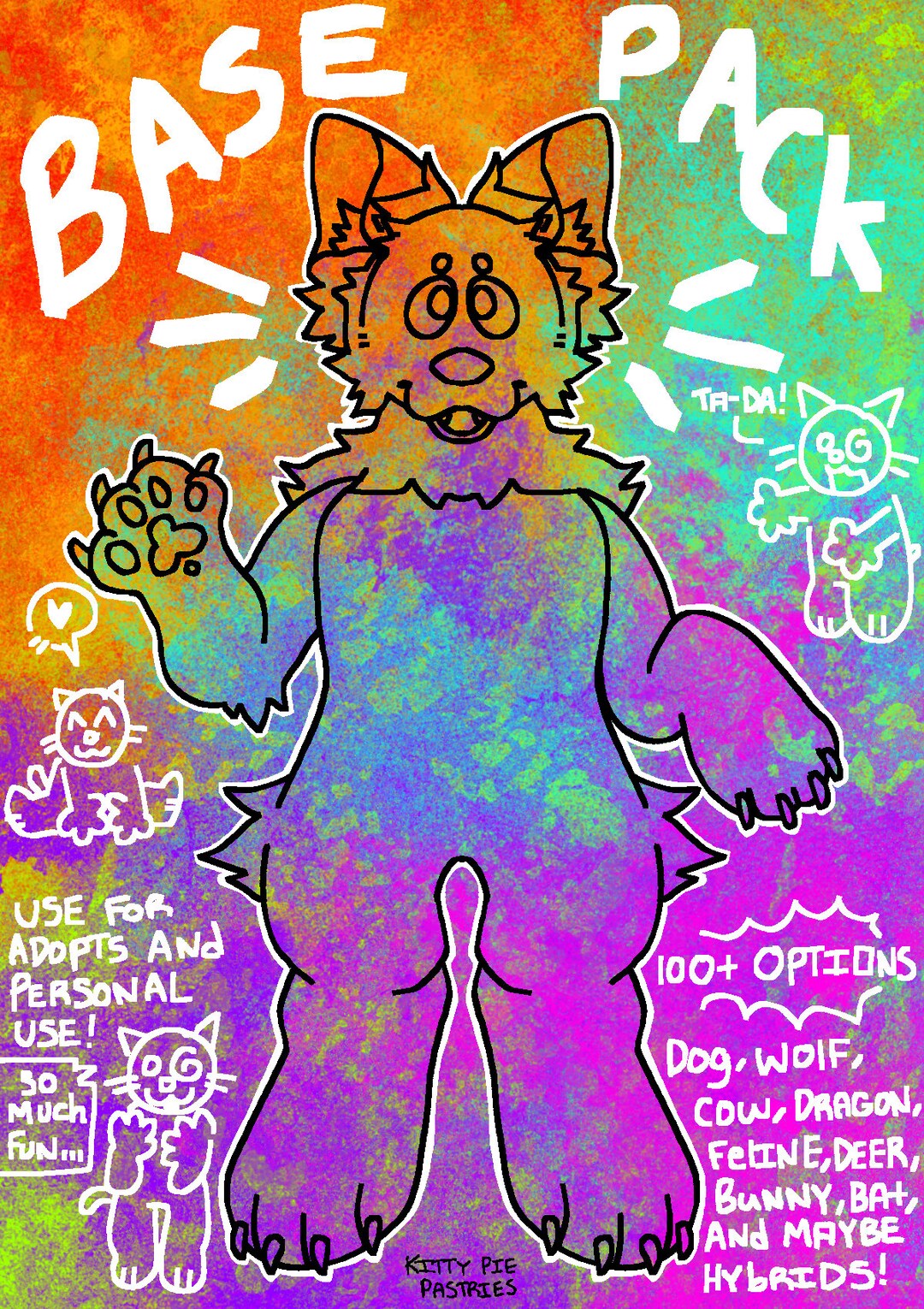 Furry Base Pack Multiple Choice Furry Character Furry Outline Etsy