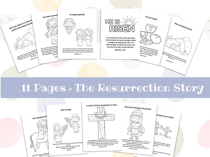 Christian Easter Coloring Pages for Kids: Resurrection Story With ...