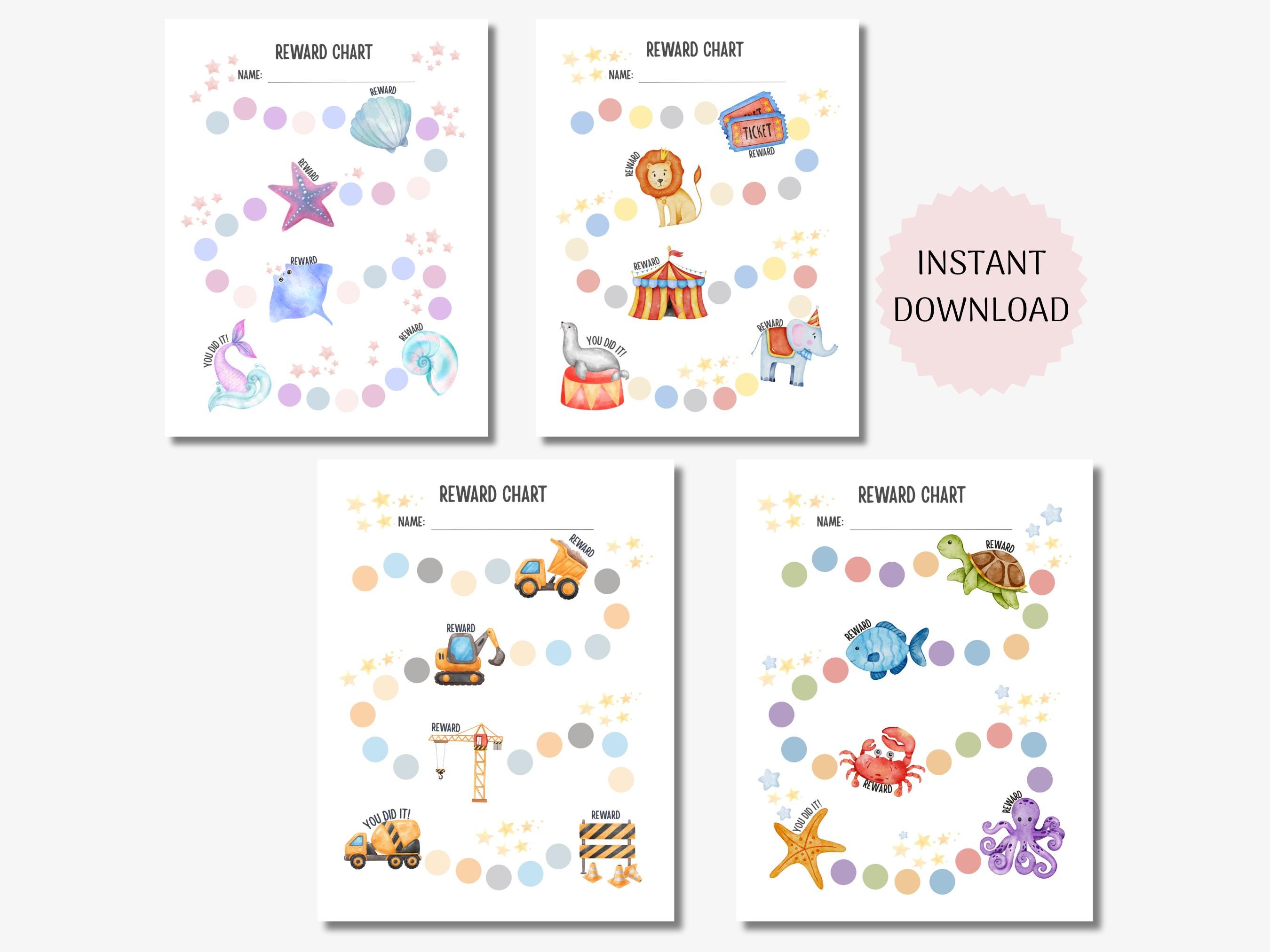 Kids Reward Charts Bundle | 11 Themes, Potty Training, Chores (digital ...