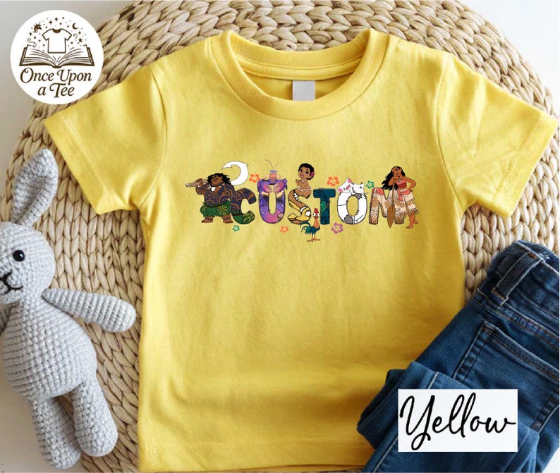 Custom Name Moana Birthday Kids T-shirt, Personalized Disney Maui Hei ...