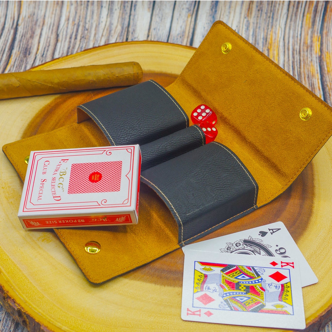 Personalized Deck of Cards Holder, Leather Card Case for Playing Cards ...