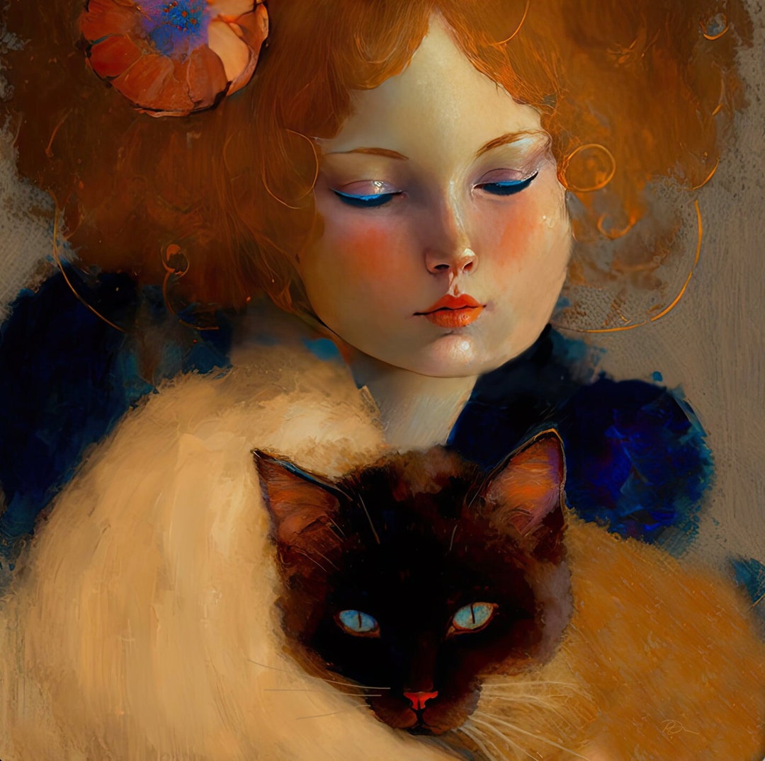 Cat Lady 2, INSTANT DIGITAL DOWNLOAD, Printable Body Positive Redhead ...