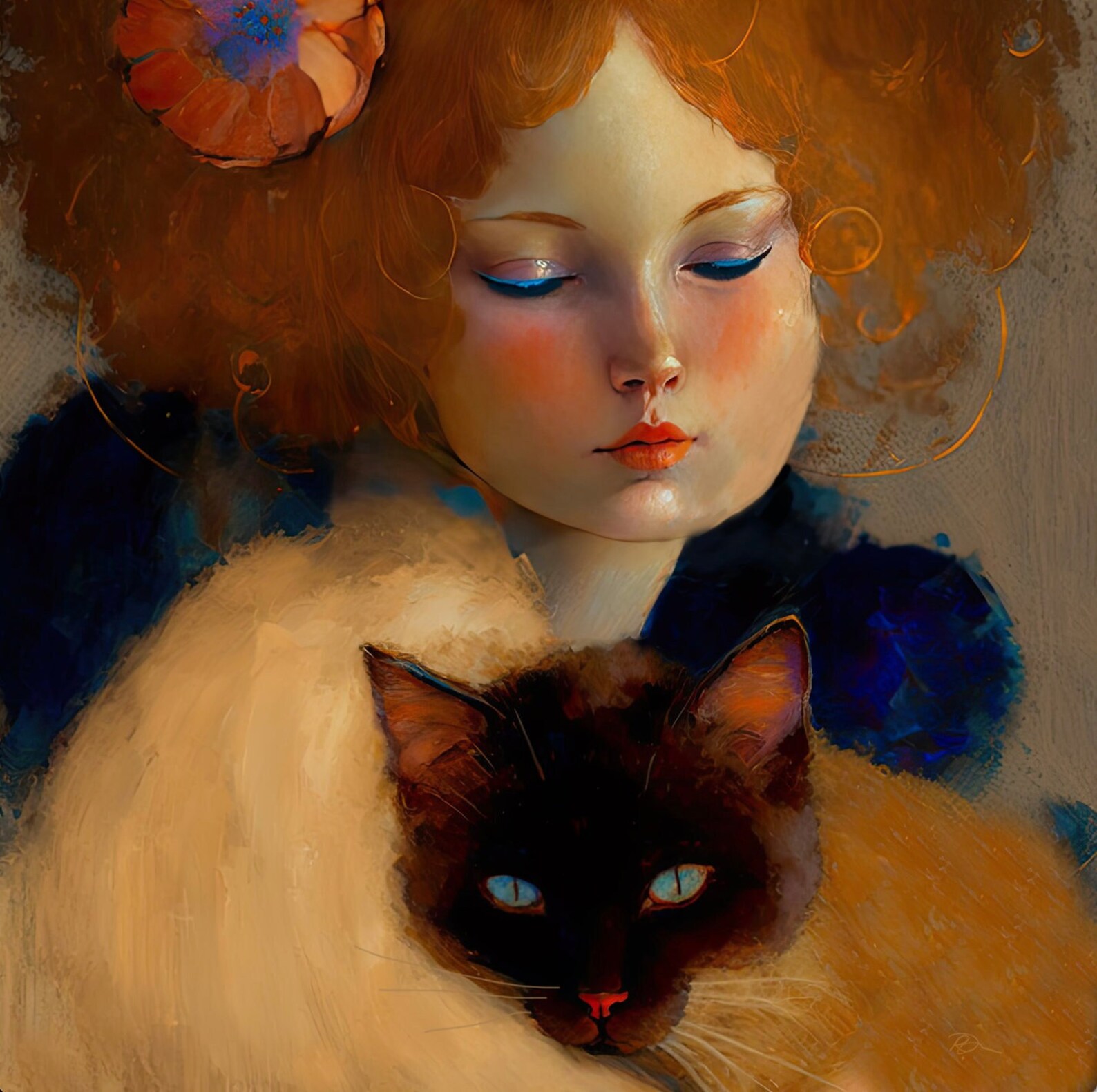 Cat Lady 2, INSTANT DIGITAL DOWNLOAD, Printable Body Positive Redhead ...