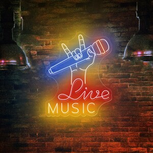 Live Music Neon Sign, Party Neon, Studio Lights, Neon Light Sign, DJ ...
